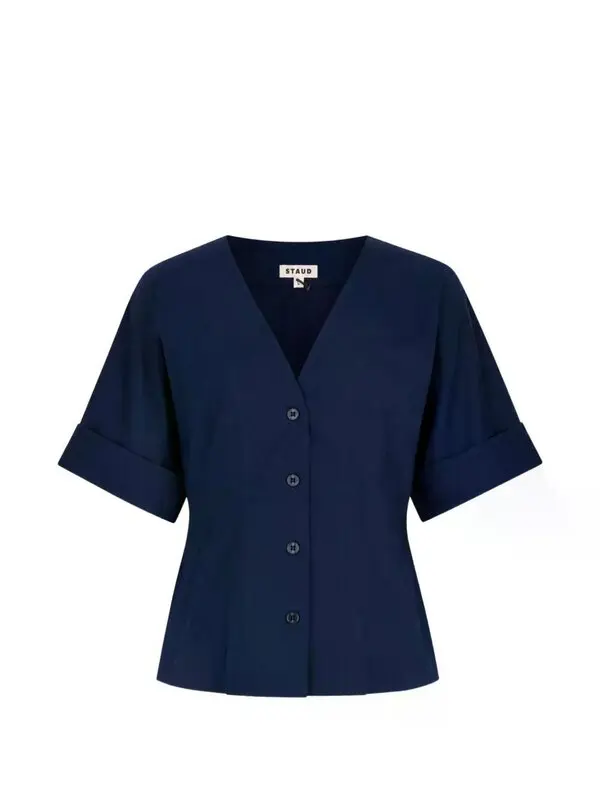 Staud Elle Button-up Top - Blue