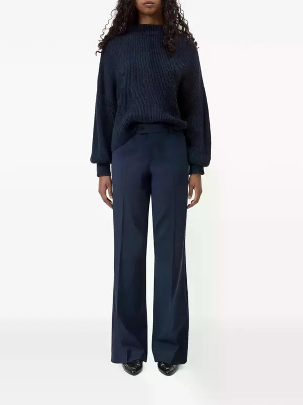 Closed Flye Flared-leg Trousers