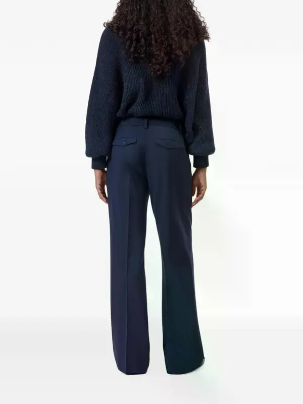Closed Flye Flared-leg Trousers