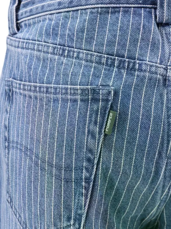 POMPEII Striped Straight-leg Jeans