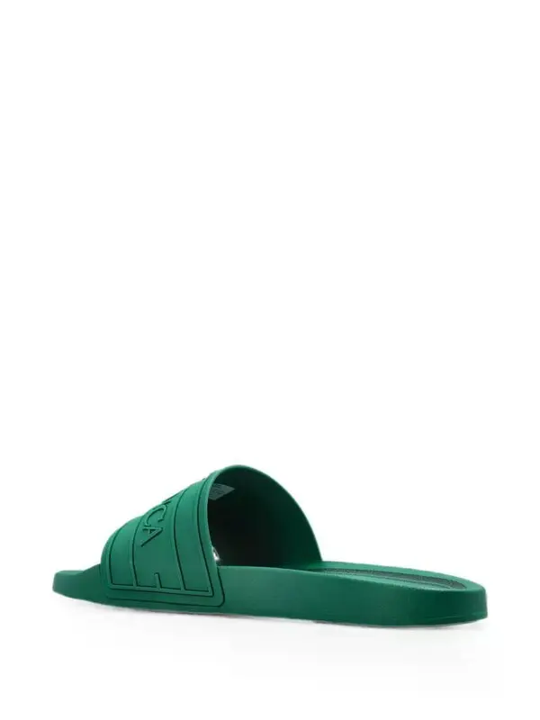 Casablanca Logo-embossed Slides - Green