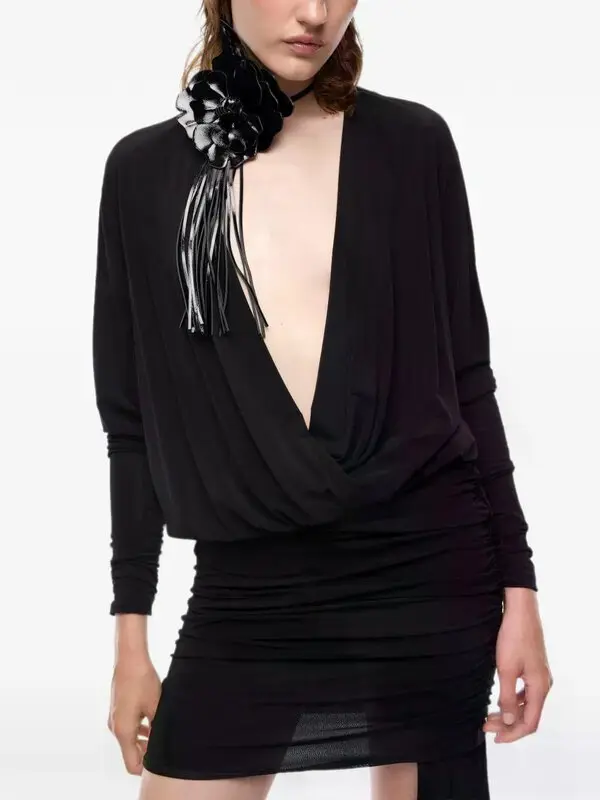 Pinko Mini Dress With Gathering And Ribbon