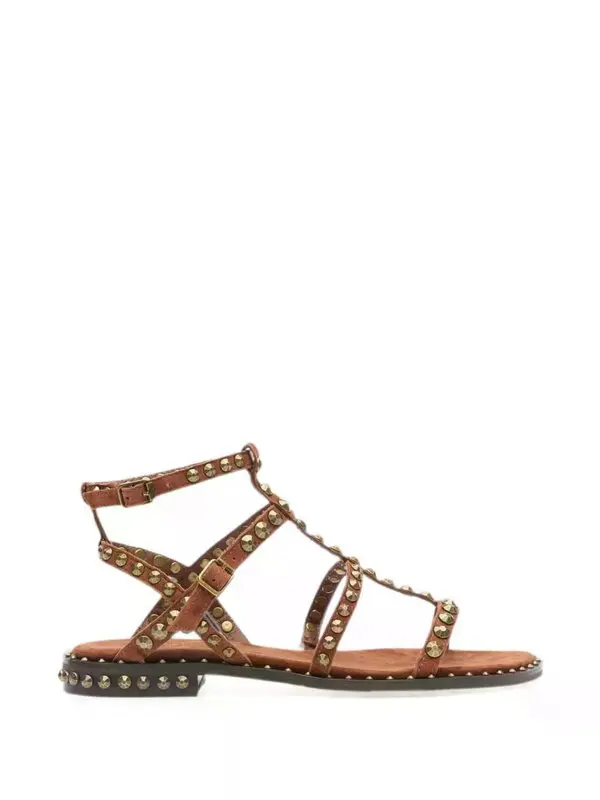 Ash Play Studded Cage Sandals - Brown