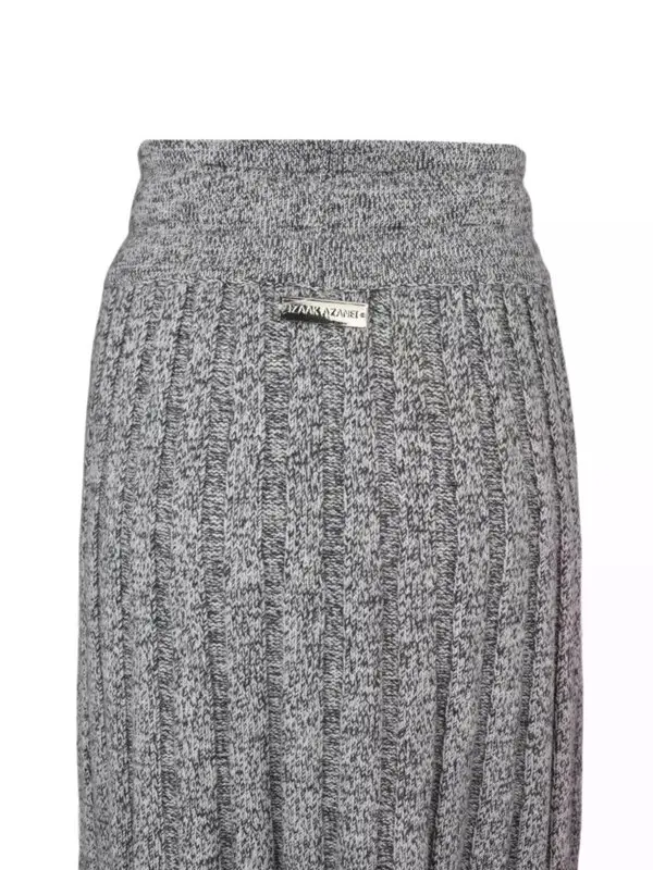 IZAAK AZANEI Midi Pleated Drawstring Skirt