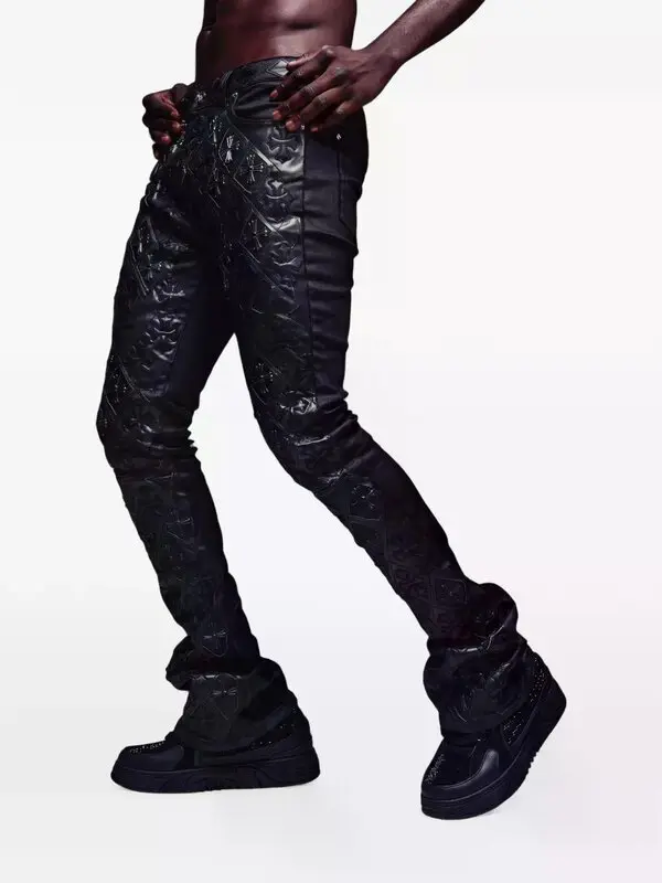 GUAPI Quilted-panel Relic Jeans
