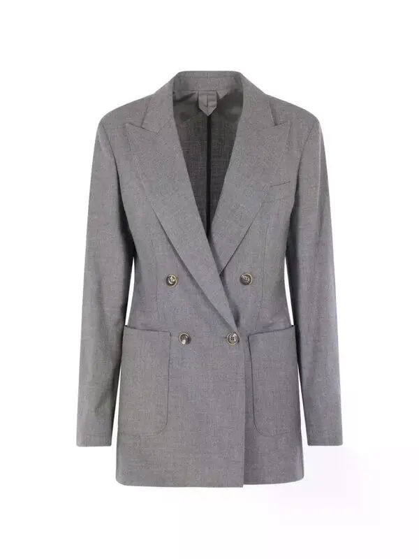 Max Mara Double-breasted Peak-lapels Blazer - Grey