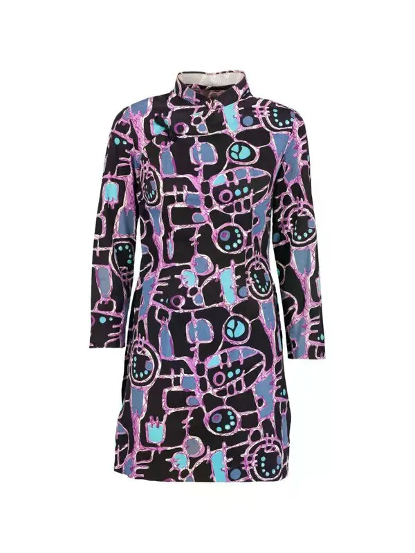 Vintage 60's Mini Abstract-print Dress