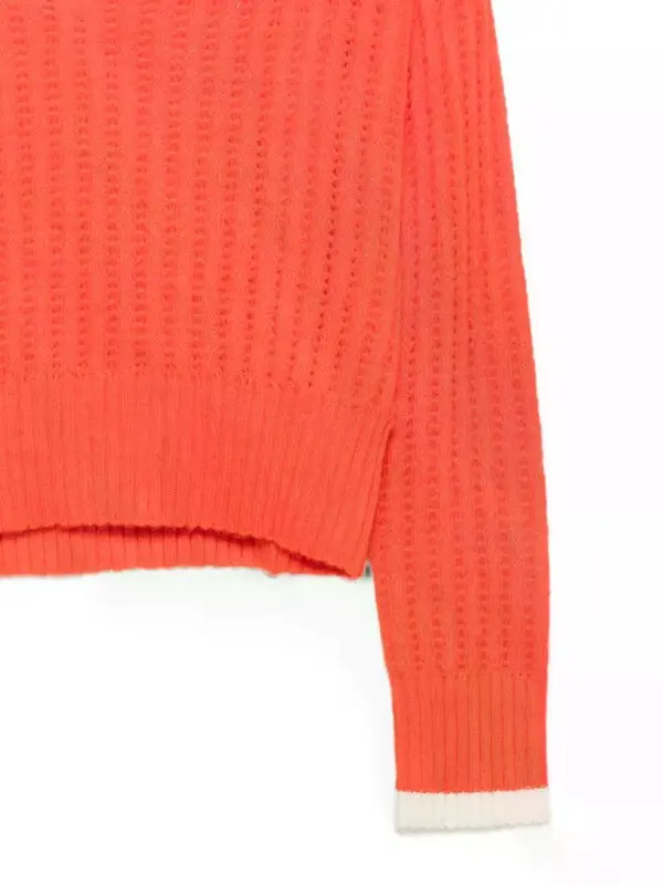 Patrizia Pepe Stripe-detail Open-knit Sweater
