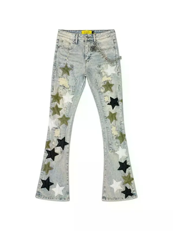 GUAPI Star-appliqué Distressed Jeans - Blue