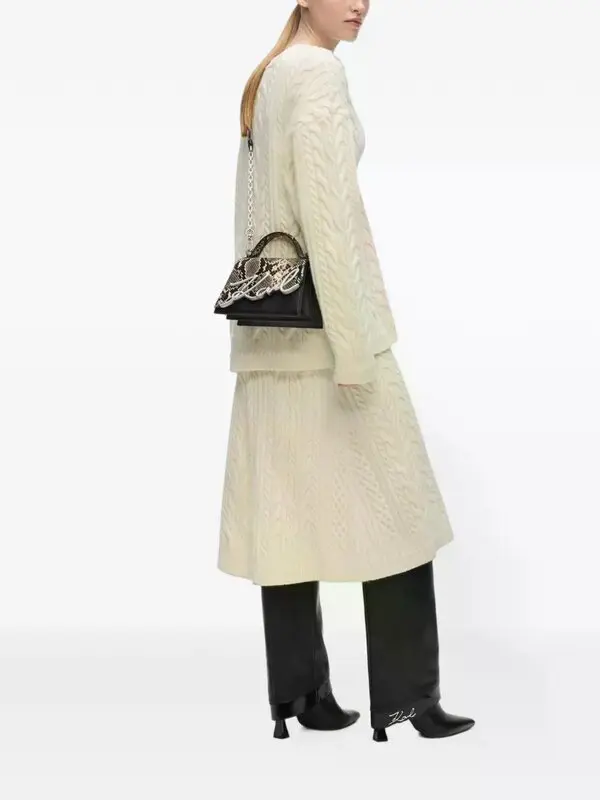 Karl Lagerfeld Small K/signature Cross Body Python Bag