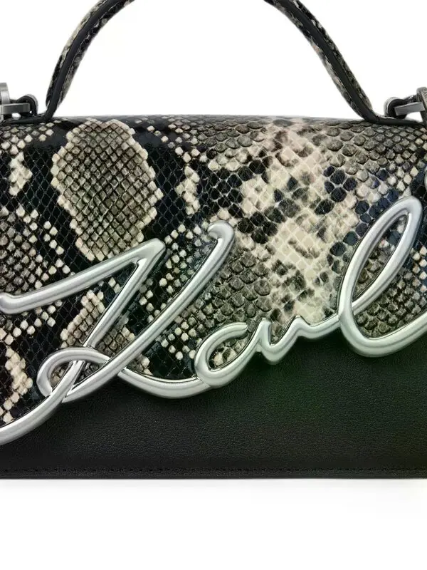 Karl Lagerfeld Small K/signature Cross Body Python Bag