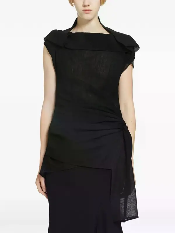 YEHUAFAN Draped Sleeveless Top