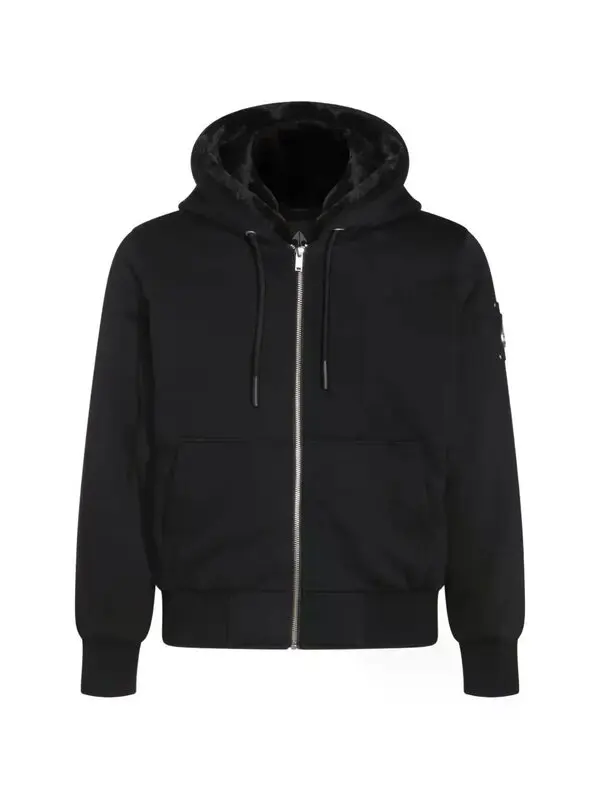 Moose Knuckles Bunny Logo-plaque Zip-up Hoodie - Black