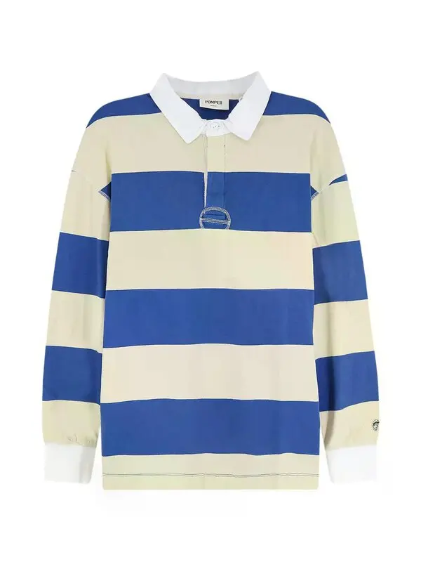 POMPEII Striped Long-sleeve Polo Shirt