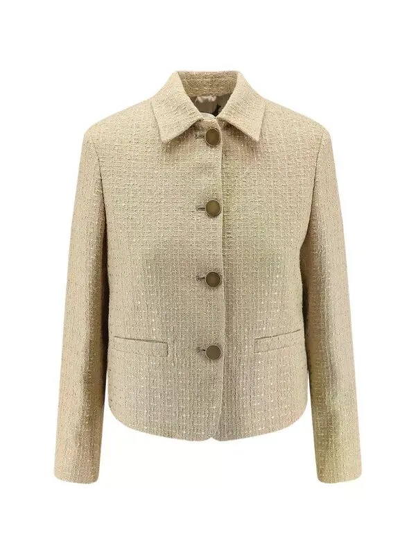 SAULINA Button-fastening Tweed Jacket - Neutrals