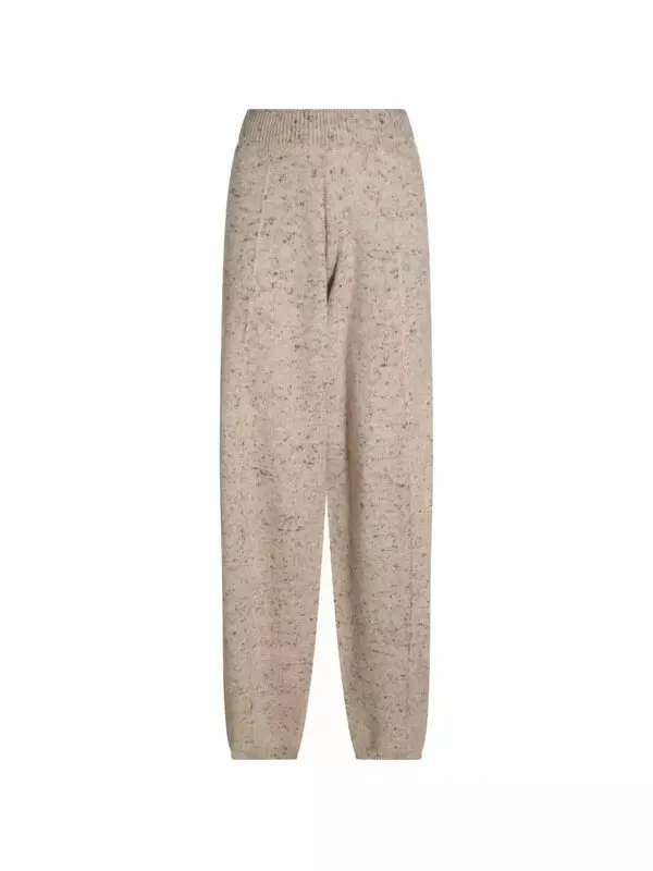 Fabiana Filippi Flecked-knit Elasticated-waist Trousers - Neutrals