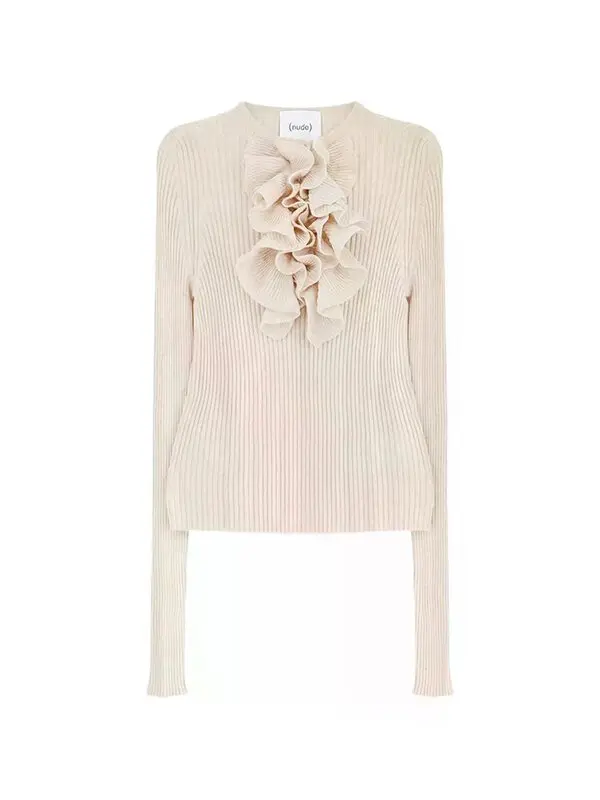 NUDE Ruffle-trim Sweater - Neutrals