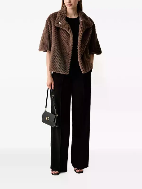 Joseph Ribkoff Chevron-pattern Faux-fur Jacket