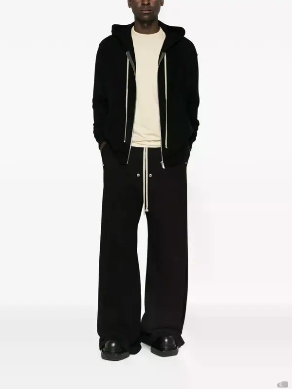 Rick Owens Zip-up Drawstring Hoodie - Black