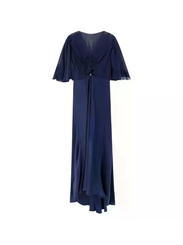 Alberta Ferretti Ruffled Satin-finish Maxi Dress