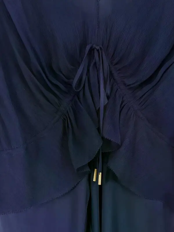 Alberta Ferretti Ruffled Satin-finish Maxi Dress
