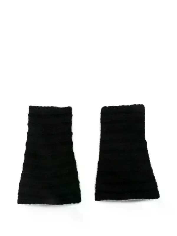 LISA YANG Zarie Ribbed-knit Fingerless Gloves - Black