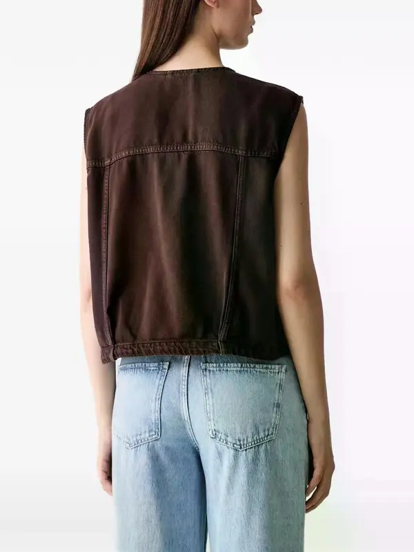 Marc O'polo Drawstring-hem Sleeveless Denim Vest