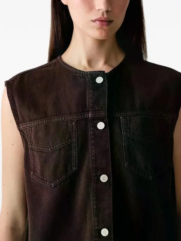Marc O'polo Drawstring-hem Sleeveless Denim Vest