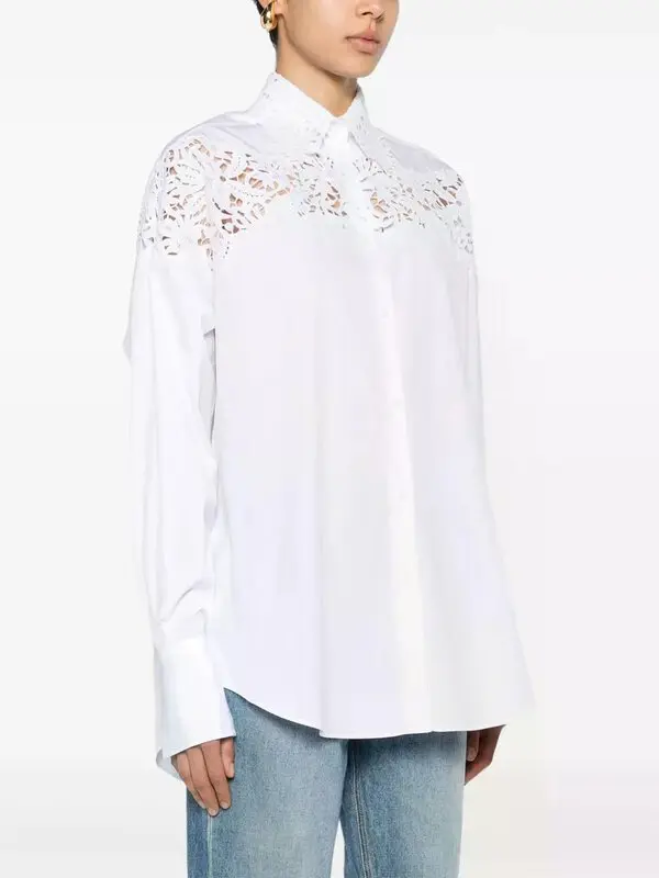 Ermanno Scervino Lace-panelling Poplin Shirt - White