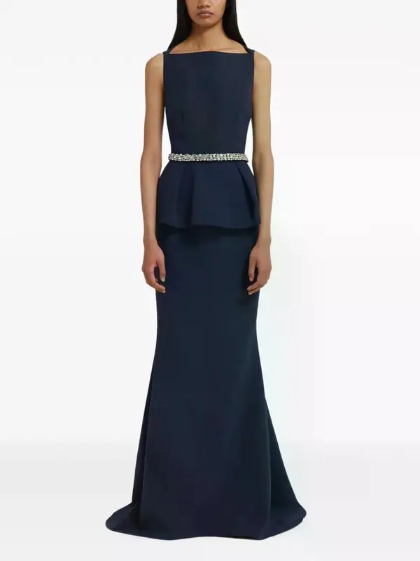 Safiyaa Carter Crystal-embellished Peplum Gown