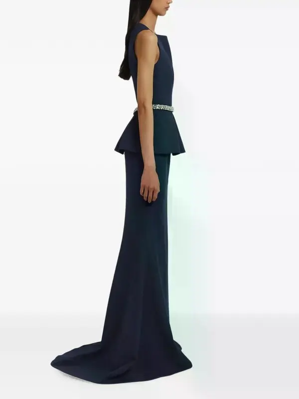 Safiyaa Carter Crystal-embellished Peplum Gown