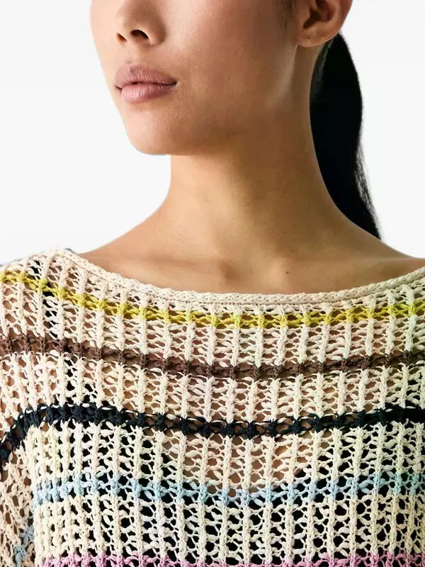 Miss Sixty Striped Open-knit Sweater