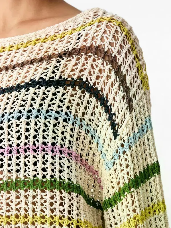 Miss Sixty Striped Open-knit Sweater