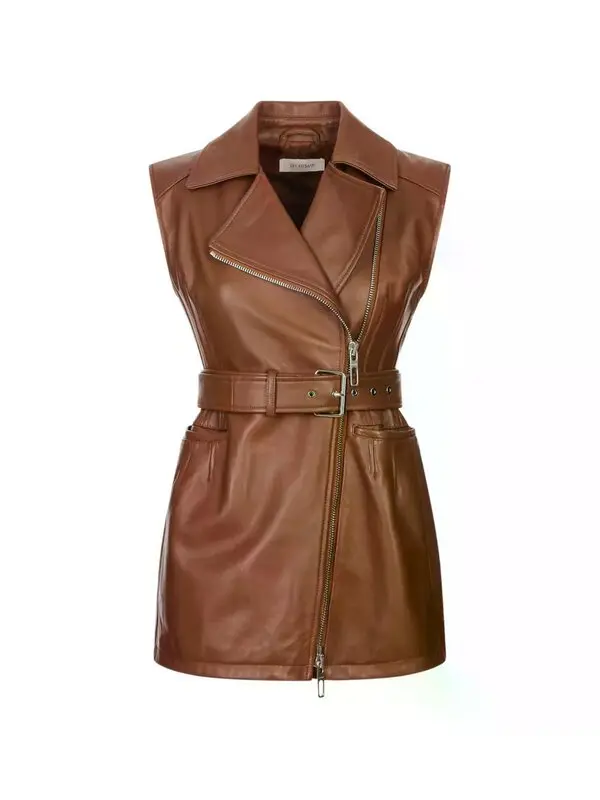 Sportmax Favella Belted Sleeveless Jacket - Brown