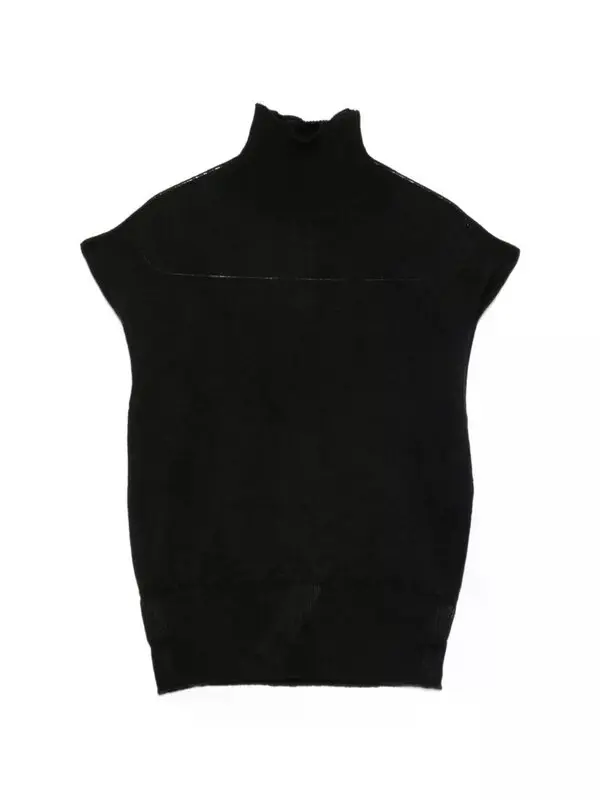 Rick Owens High-neck Knitted Vest - Black