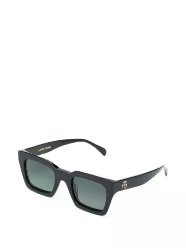ANINE BING Logo-plaque Square-frame Sunglasses