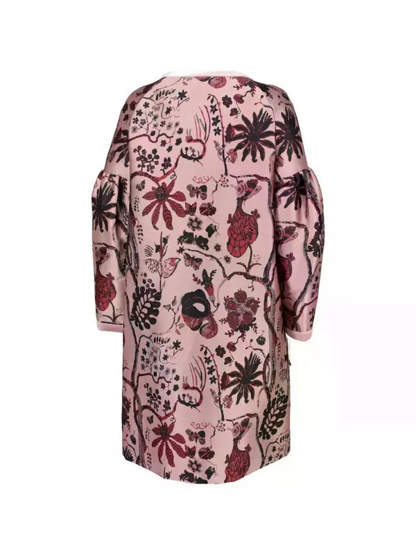 Alberta Ferretti Floral-print Balloon-sleeve Coat