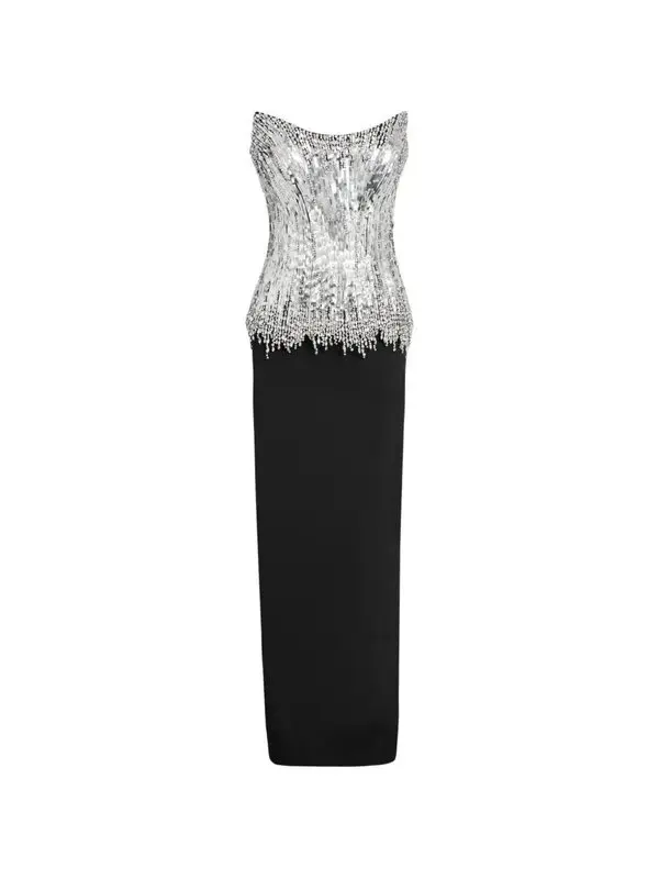 Safiyaa Regan Crystal-embellished Corset-style Maxi Dress - Black