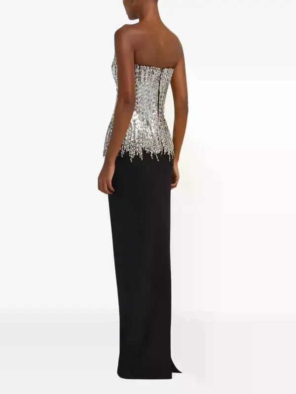 Safiyaa Regan Crystal-embellished Corset Maxi Dress