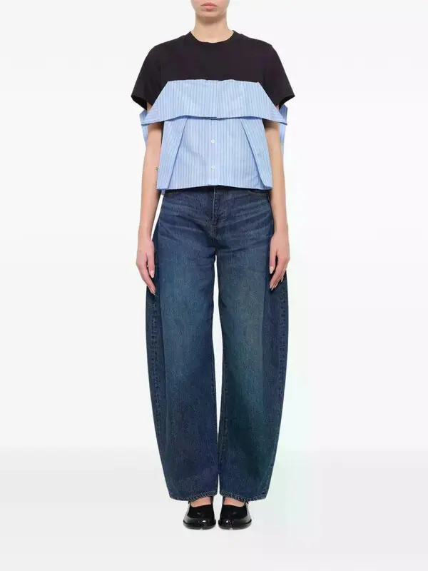 Sacai Striped Panelled T-shirt