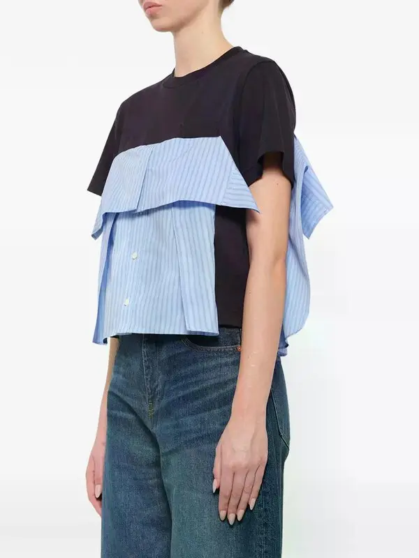 Sacai Striped Panelled T-shirt
