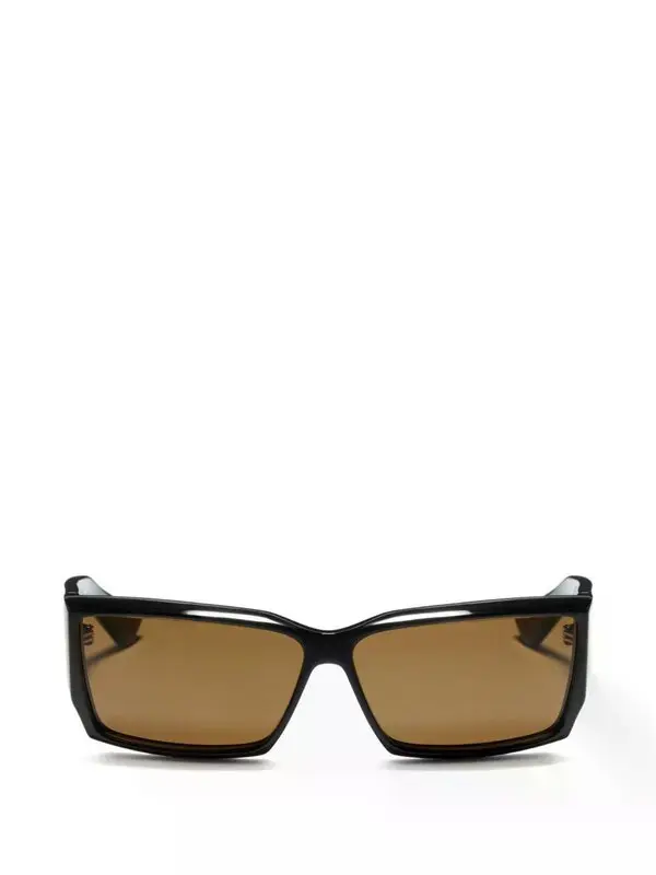 Valentino Garavani Vlogo Signature Rectangular-frame Sunglasses - Black