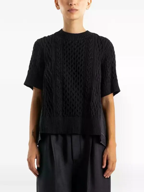 Sacai Denim-panel Sweater