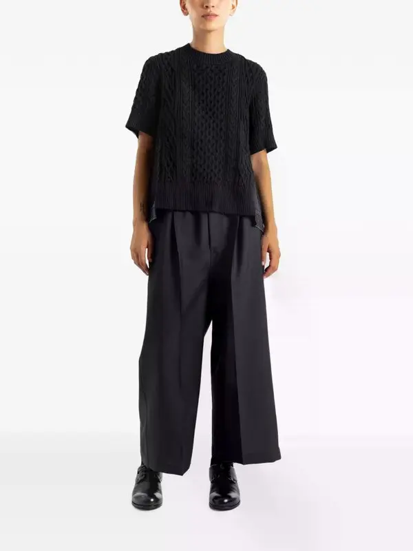 Sacai Denim-panel Sweater
