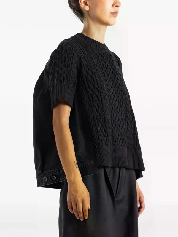 Sacai Denim-panel Sweater
