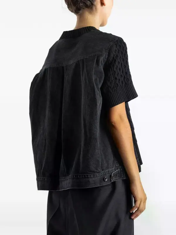 Sacai Denim-panel Sweater