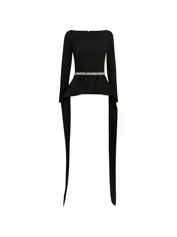 Safiyaa Dylan Crystal-embellished Peplum Top