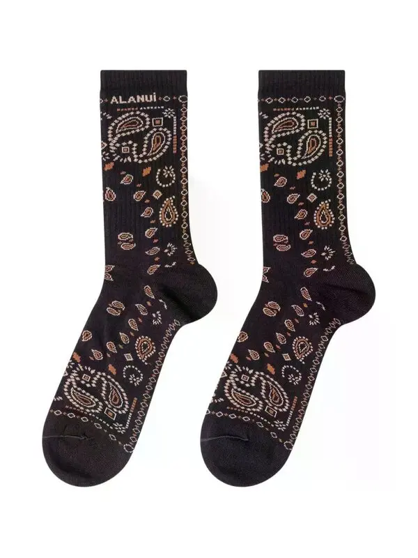 Alanui Bandana-pattern Intarsia-knit Socks