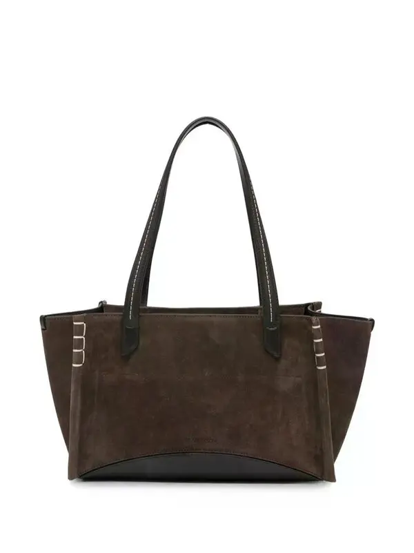 JW Anderson Contrast-stitch Suede Tote Bag - Brown