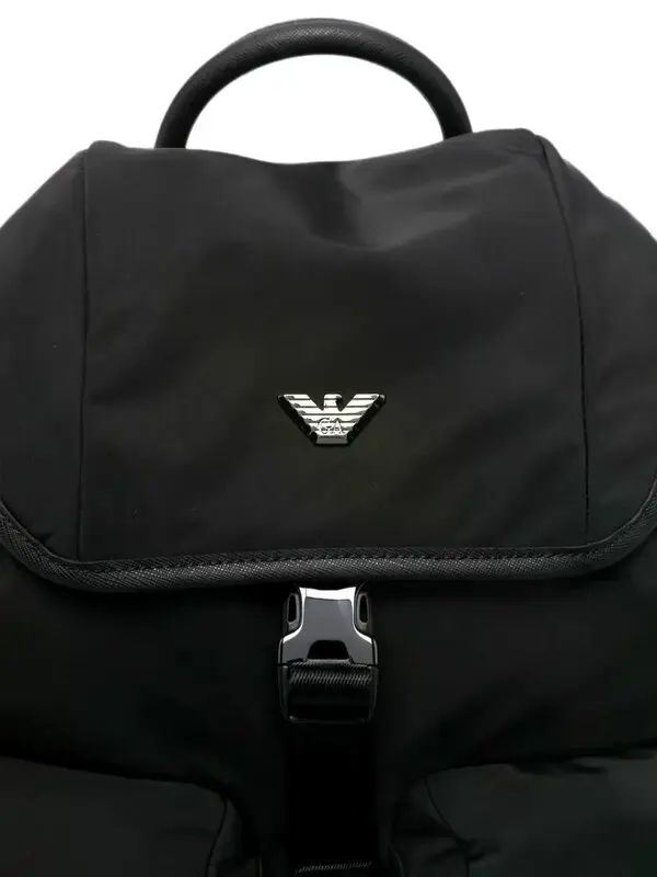 Emporio Armani Logo Plaque Buckled Backpack